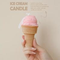 China Creative Ice Cream Cone Shaped Aromatherapy Candle Scented Kerze for sale