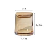 China Custom 10oz 300ml Colorful Glass Candle Cup Vessels Clear Glass Candle Jars Luxury With Lid Cover for sale