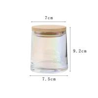 China Custom 10oz 300ml Colorful Glass Candle Cup Vessels Clear Glass Candle Jars Luxury With Lid Cover for sale
