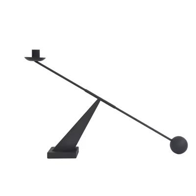 China Modern Minimalist Black Creative Personalized Geometric Lines Restaurant Candlelight Dinner Home Decor Metal for sale