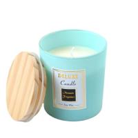 China 8oz 10oz 15oz Amber Black Clear White Candle Jar With Wooden Lid Empty Candle Jar Glass With Metal Lid for sale