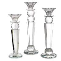 China 2 K9 Crystal Glass Made Home Wedding Decoration Crystal Candlestick Holder for sale