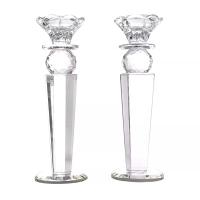 China 2 K9 Crystal Glass Made Home Wedding Decoration Crystal Candlestick Holder for sale