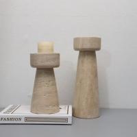 China Home Decor Art Candle Holder Candelabra Stone Candlestick Stand Aromatherapy Holder for sale