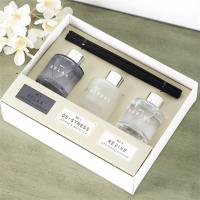 China 50ml X 3 Glass Bottle Reed Stick Diffuser Customized Hotel Scent Diffuser Home Fragrance Gift Box for sale