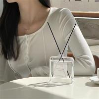 China Custom Private Natural Stick Transparent Glass Bottle Luxury Reed Diffuser With Gift Box for sale
