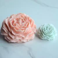 China Large XL 3D Peony Candle Silicone Candle Mold DIY Big Flower Scented for sale