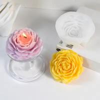 China Large XL 3D Peony Candle Silicone Candle Mold DIY Big Flower Scented for sale