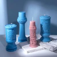 China 3D Roman Silicone Column Candle Mold European Simple Home Furnishing Aromatherapy Mold for sale