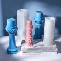 China 3D Roman Silicone Column Candle Mold European Simple Home Furnishing Aromatherapy Mold for sale