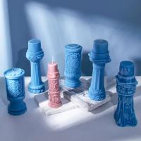 China 3D Roman Silicone Column Candle Mold European Simple Home Furnishing Aromatherapy Mold for sale