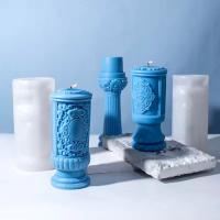 China 3D Roman Silicone Column Candle Mold European Simple Home Furnishing Aromatherapy Mold for sale
