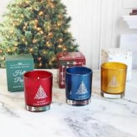 China Art Empty Glass Luxury Home Candle Holders Big Christmas Fragrance Soy Wax Tin Scented Candles for sale