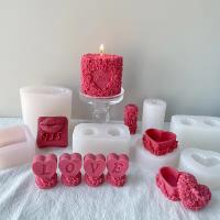 China 3D Silicone Valentine Flower Rose Pillar Candle Mold For DIY Candle Making for sale