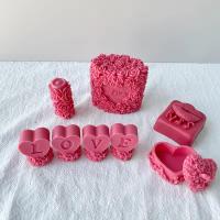 China 3D Silicone Valentine Flower Rose Pillar Candle Mold For DIY Candle Making for sale