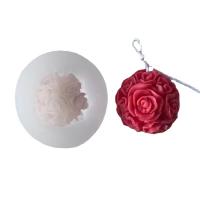 China 3D Silicone Valentine Flower Rose Pillar Candle Mold For DIY Candle Making for sale