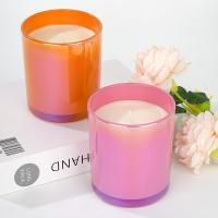 China Private Label Custom Glass Jar Scented Candle Luxury Pearlized Electroplate Candle for sale