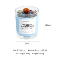 China Glass Jar Scented Candle Wooden Wick and Healing Crystals for Aroma Therapy for sale