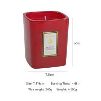 China Private Label Square Glass Jar Scented Candle Handmade with 48 Hours Burning Time for sale