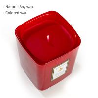 China Private Label Square Glass Jar Scented Candle Handmade with 48 Hours Burning Time for sale