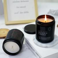 China Custom Private Label Glass Jar Scented Candle Luxury Aromatherapy Spiritual Healing Matte Black Soy Wax for sale