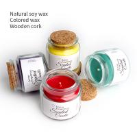 China Clear Glass Glass Jar Scented Candle With Wooden Cork Custom Scent Luxury Home Fragrance Aromatherapy for sale