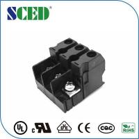 China 3 Pin Feed Through Terminal Block 12.7mm Pitch 600V 60A PCB Mount Black PA66 UL94 V-0 for sale