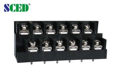 China Double Levels Barrier Terminal Block 8.70mm Black Screw Mount Connector for sale