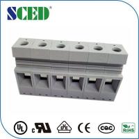 China Panel Mount Feed Through Terminal Block 600V 50A M4 Screw PA66 V-0 for sale