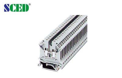 China Grey Width 6.2mm Rail Mounted Terminal Blocks 600V 30A AWG 30-10 for sale