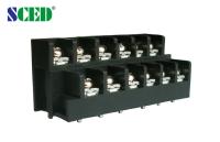 China 20A 300V Barrier Terminal Block 11mm Pitch Double Level Brass PA66 for sale