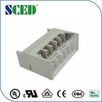 China Dual Row Barrier Terminal Block with Cover M3 Brass Screw 7.62mm Spacing 15A 300V for sale