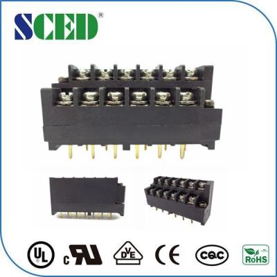 China 7.62mm PCB Terminal Block Connector with 300V/15A Rating and Two-Level Screw Clamp for Power Supply Applications for sale