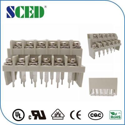 China 7.62mm Pitch Barrier Terminal Block 3-20P Screw Connection Grey PBT UL94 V-0 for sale