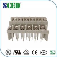 China 7.62mm Pitch Barrier Terminal Block 3-20P Screw Connection Grey PBT UL94 V-0 for sale
