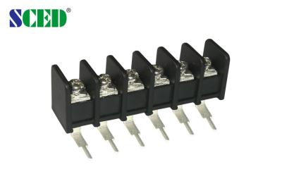 China 2-32 Poles Barrier Terminal Block 8.25mm Pitch 300V 20A PBT Brass Screw for sale