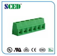 China 5.08mm Pitch Screw Type Terminal Block Green PA66 300V 10A 2P-24P PCB for sale