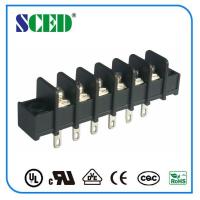 China Flange Barrier Terminal Block Black Spacing Center 7.62mm Brass for sale