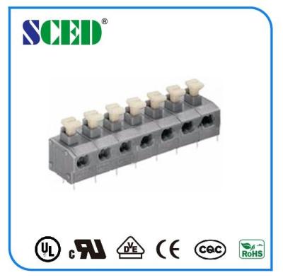 China 7.62mm Center Spacing Screwless Terminal Block Grey Spring Brass for sale