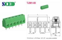 China 3.81mm Pitch PCB Screw Terminal Block 10A 300V 2-28 Pin Green PA66 for sale