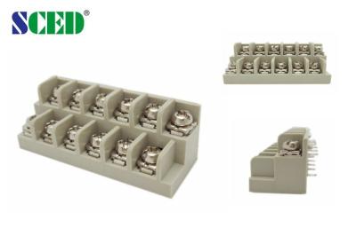 China 7.62mm Pitch Screw Terminal Block 300V 15A Steel M3 Screw Double Level PCB Mount for sale