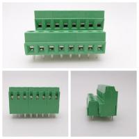 China Double Levels 5.08mm 10A Nickel Plated Plastic PCB Terminal Block Green for sale