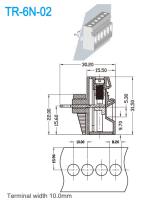 China 300V 50A PA66 Panel Mount Terminal Block 10mm Pitch Feed-Through 2-24P for sale