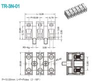 China 2-16 Pole 600V 20A Feed Through Terminal Block with 10mm Pitch Brass Clamp Cage for sale