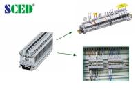 China Right Angle Wire Inlet 600V 50A Rail Mounted Terminal Blocks Width 8.2mm for sale
