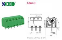 China 45 Degree Screw Terminal Block 3.81mm 2-28 Pin 16-24 AWG 300V 10A PCB Mount for sale