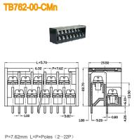 China Double Level Barrier Terminal Block 7.62mm Pitch 300V 15A Black for sale