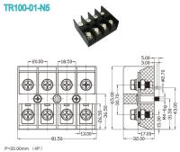 China 20.00mm High Current Terminal Block Connector 600V 100A  4 Way PC Black Terminal for sale