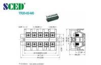 China Black PCB 10.8mm Panel Mounted Screw Barrier Terminal Block 300V 20A for sale