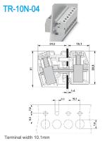 China 65A 10.1mm Through Panel Terminal Blocks Brass UL94 V0 for sale